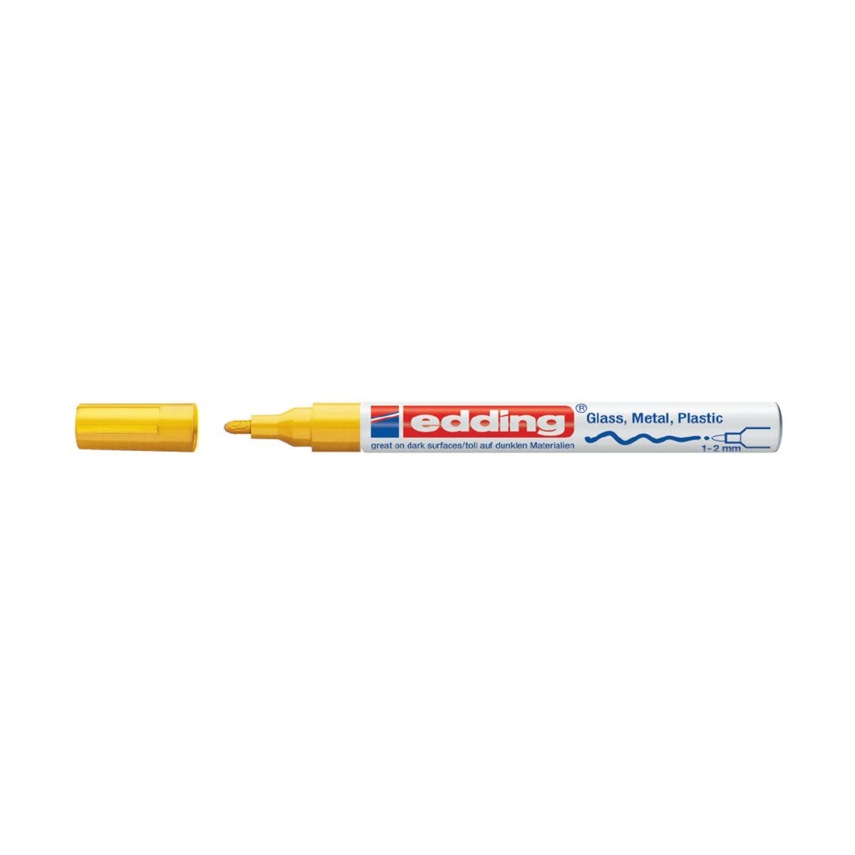 Edding 751 Paint Marker Yellow 1-2 mm | Gul permanent tusj m/tynn spiss